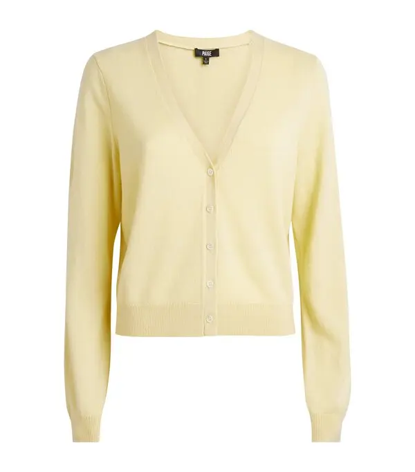 Paige Cashmere Brioche Cardigan - Yellow