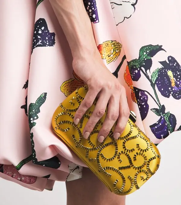 Rodo Satin Embellished Clutch