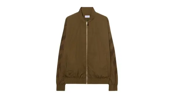 Off-White Diagonal Cotton Tracktop - Army Green
