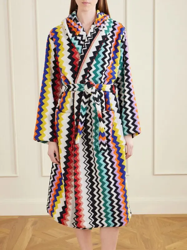 Missoni Hooded Striped Cotton-terry Robe
