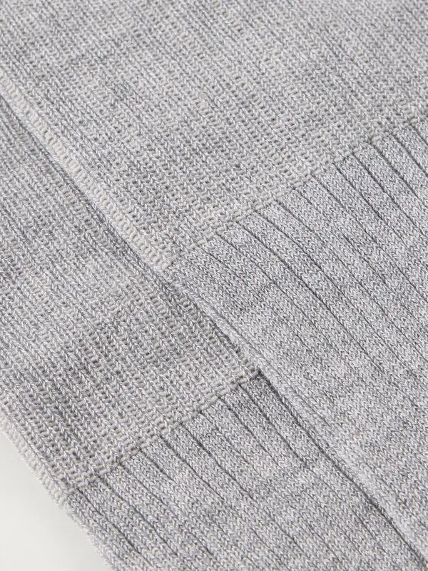CDLP Set Of Six Ribbed Cotton-blend Socks - Gray