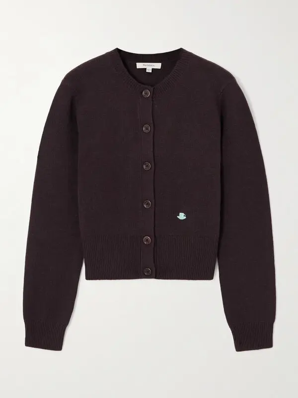 JW Anderson Embroidered Wool Cardigan - Brown