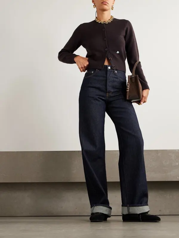 JW Anderson Embroidered Wool Cardigan