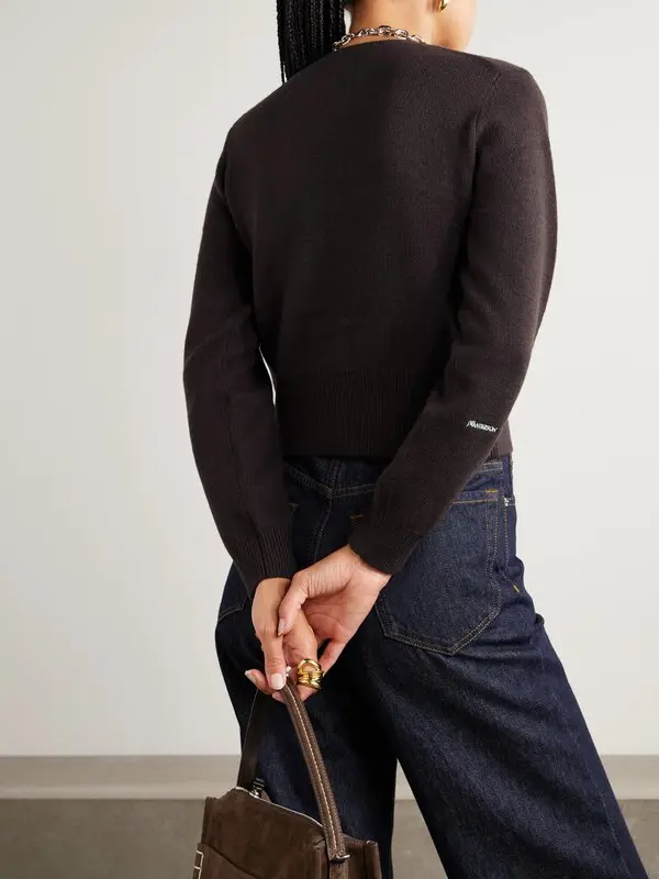 JW Anderson Embroidered Wool Cardigan