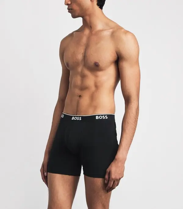 BOSS Stretch-cotton Logo Trunks - Black