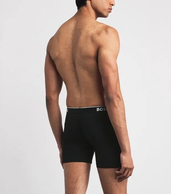 BOSS Stretch-cotton Logo Trunks - Black