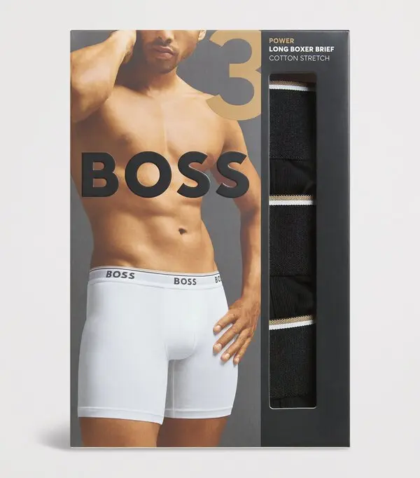 BOSS Stretch-cotton Logo Trunks - Black