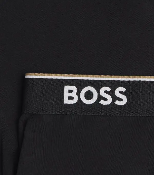 BOSS Stretch-cotton Logo Trunks - Black