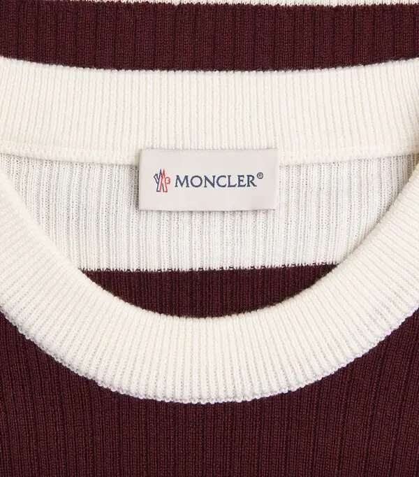 Moncler Striped Virgin Wool Sweater - Red
