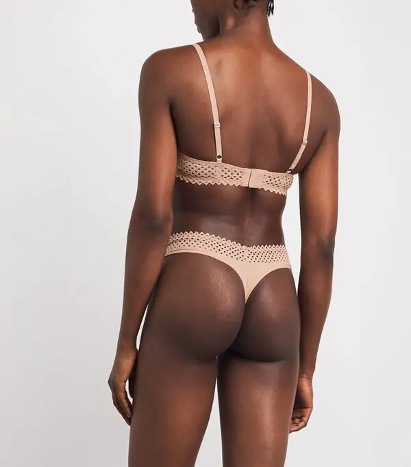 Wolford Romantic Net Thong - Beige