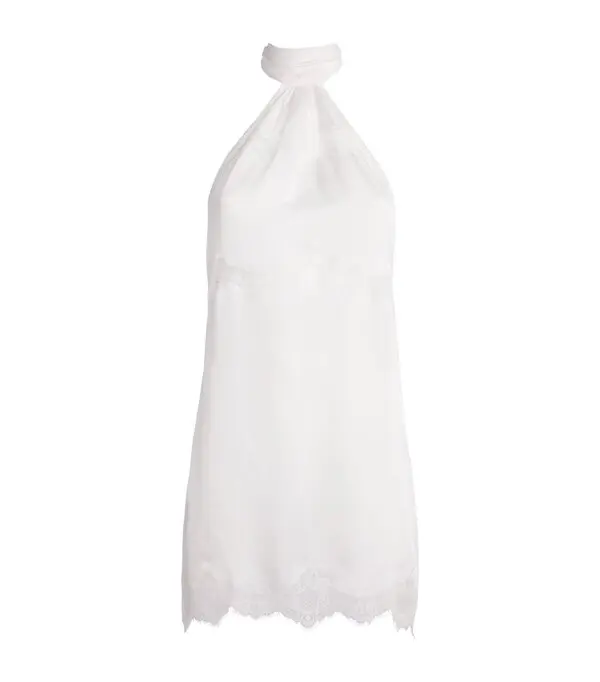 Kiki De Montparnasse Silk Lace-trim Carla Slip Dress - Ivory