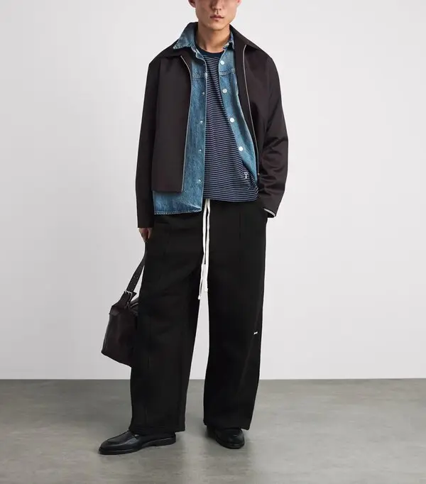 ABOUT:BLANK Cotton Logo Pleated Sweatpants - Black