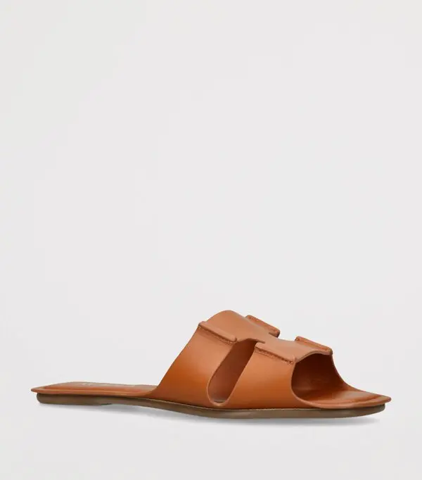 Rodo Leather Sellier Flat Sandals