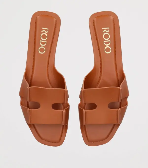Rodo Leather Sellier Flat Sandals
