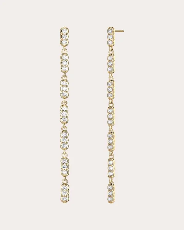 PARKFORD Diamond And 14k Yellow Palace Line Drop Earrings - Gold