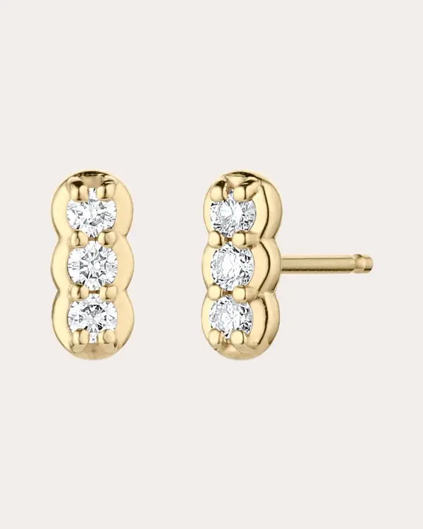 PARKFORD Diamond & 14k Palace Trio Stud Earrings - Gold