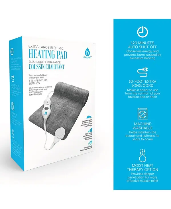 PURSONIC Heated Poncho Shawl & Xl Full Body Heating Pad