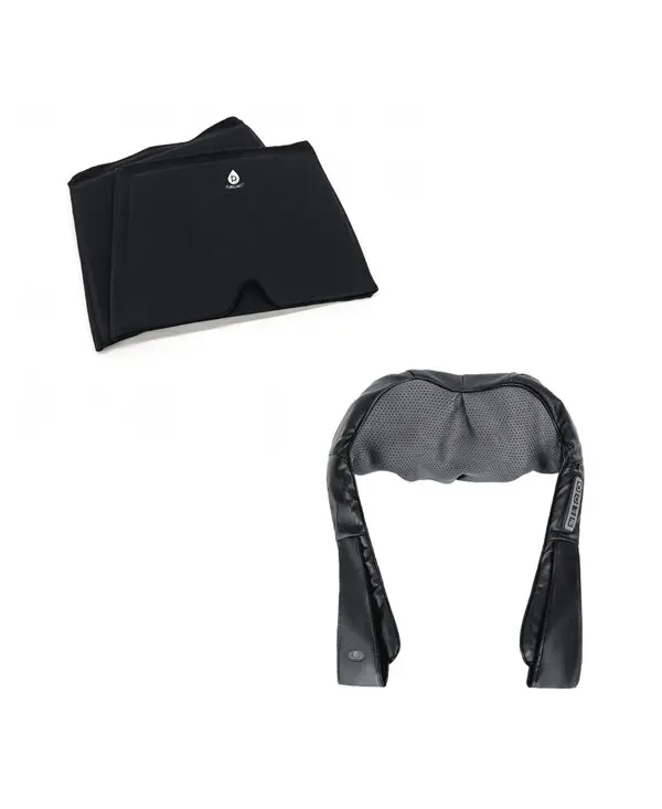 PURSONIC Total Tension Relief 3d Shiatsu Back Massager & Hot/cold Gel Migraine Cap - Black
