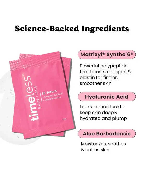 TIMELESS SKIN CARE Matrixyl Synthe 6 Peptide Serum Single Use Pouches - No Color