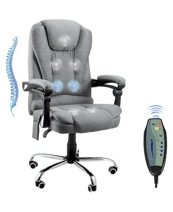 AECOJOY Office Chair With 7 Points Vibration Massage&heat Functions - Grey