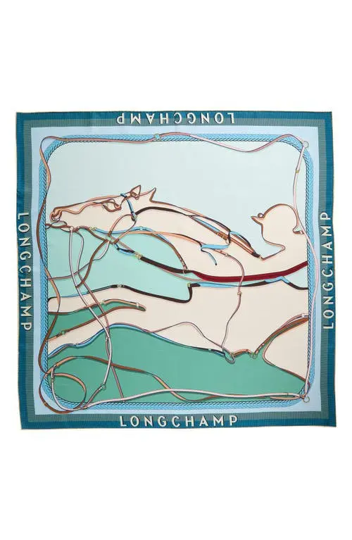 Longchamp Toute Allure Silk Square Scarf - Mint