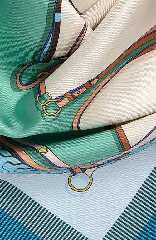 Longchamp Toute Allure Silk Square Scarf - Mint