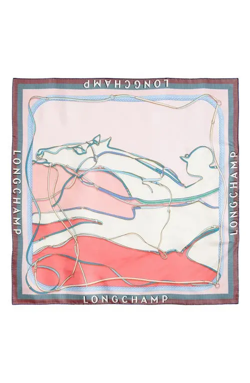 Longchamp Toute Allure Silk Square Scarf - Shrimp