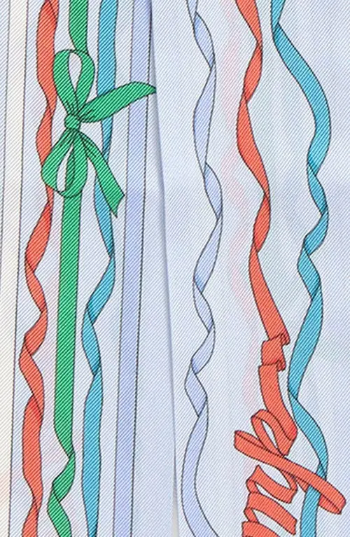 Longchamp Ribbon Print Silk Bandana Scarf