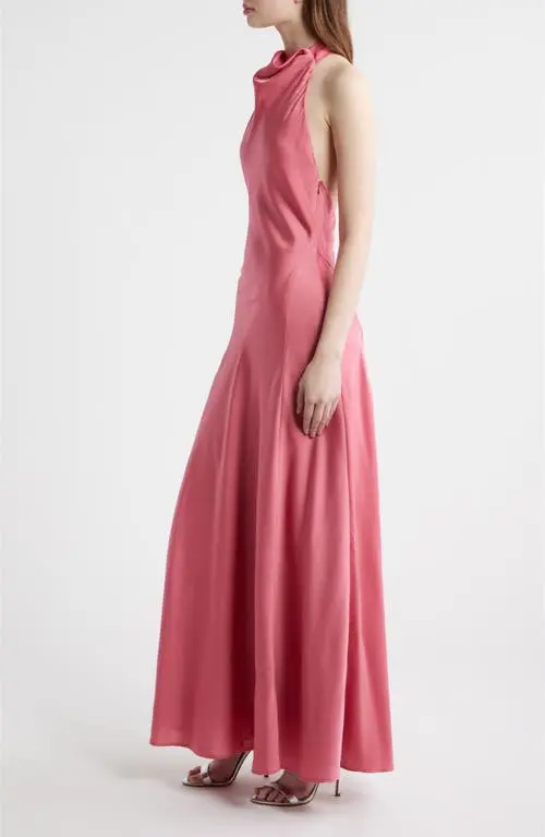 WAYF Sibella Cowl Halter Neck Gown