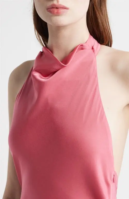 WAYF Sibella Cowl Halter Neck Gown