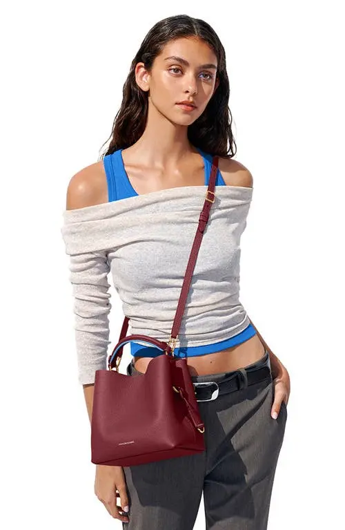 MAISON DE SABRE The Mini Bucket Bag - Plum Sky