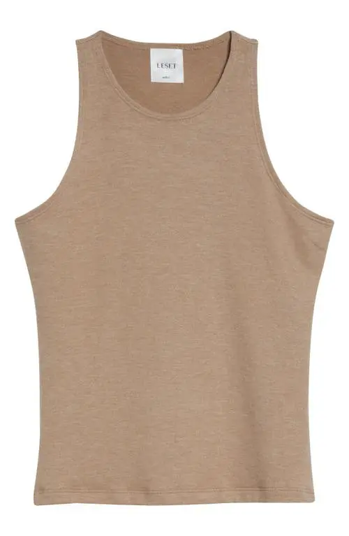 LESET Lauren Scoop Neck Tank - Sable