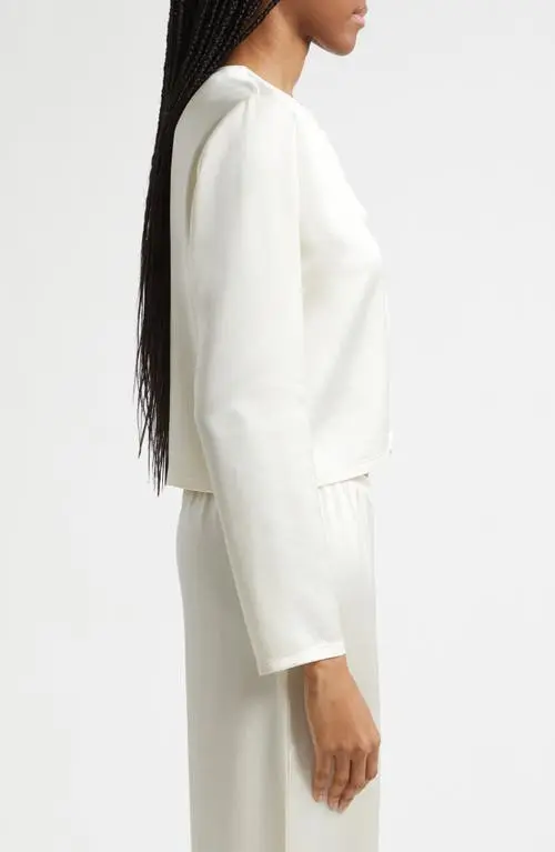 LESET Barb Button-up Crewneck Cardigan - Creme