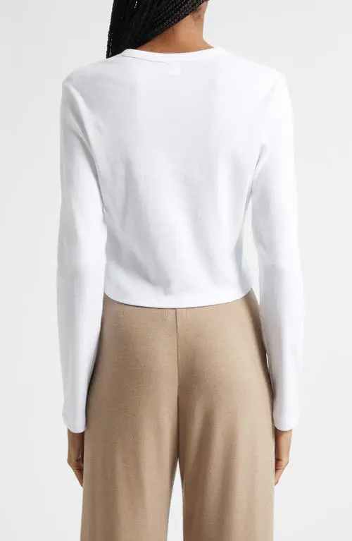 LESET Nando Button-up Crewneck Cardigan - White