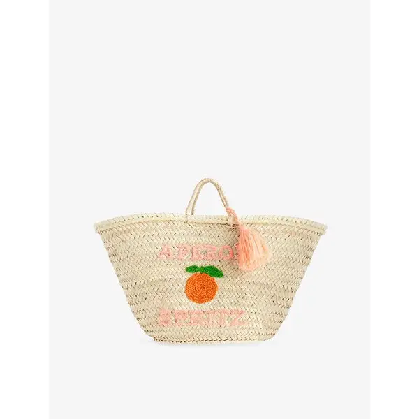 BOUTIQUE BONITA Aperol Spritz Raffia Basket Bag