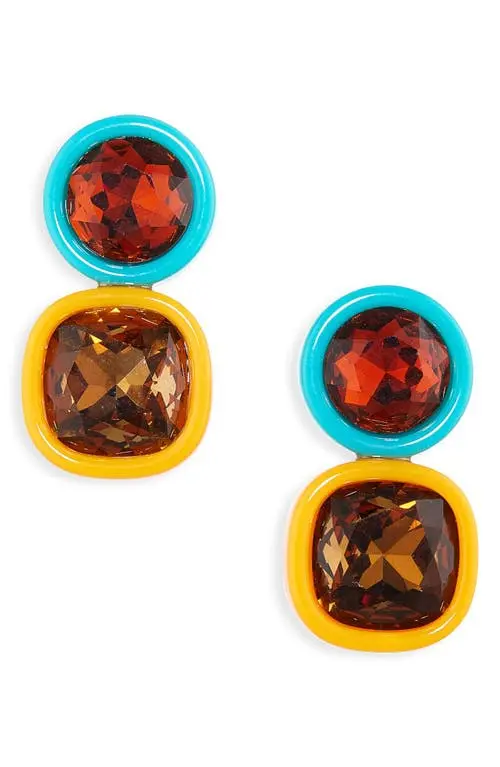 Lele Sadoughi Gem Duo Drop Earrings - Clementine Turquoise