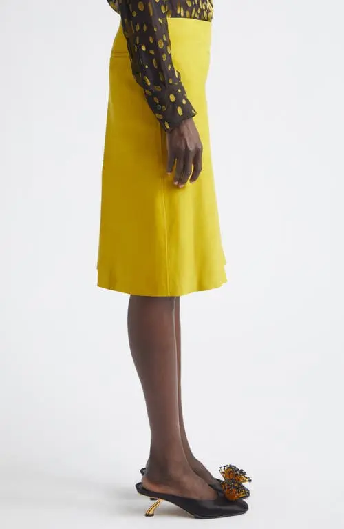 FERRAGAMO Pencil Nubuck Skirt - Antique Yellow