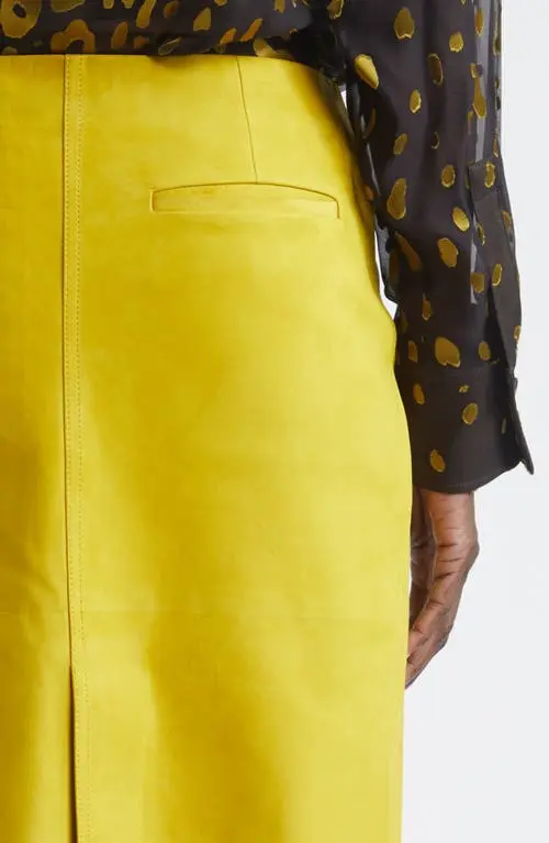 FERRAGAMO Pencil Nubuck Skirt - Antique Yellow