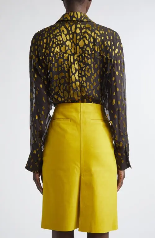 FERRAGAMO Devoré Silk Blend Georgette Button-up Shirt