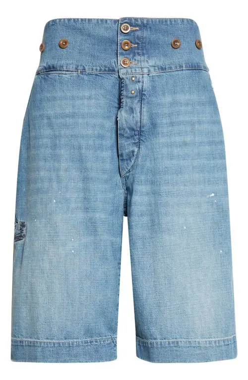 MAISON MARGIELA Relaxed Fit Denim Bermuda Shorts - Medium Blue Vintage