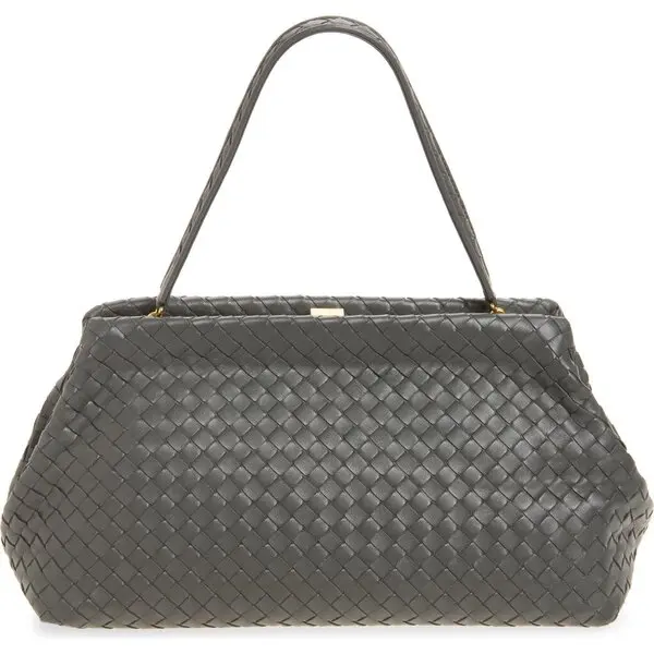 Bottega Veneta 1998 Intrecciato Leather Handbag - 1695 Obsidian Grey-bv