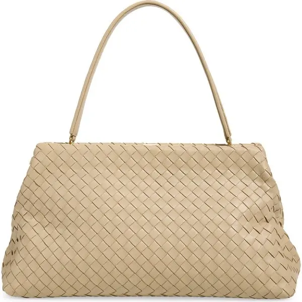 Bottega Veneta 1998 Intrecciato Leather Handbag - Ecru