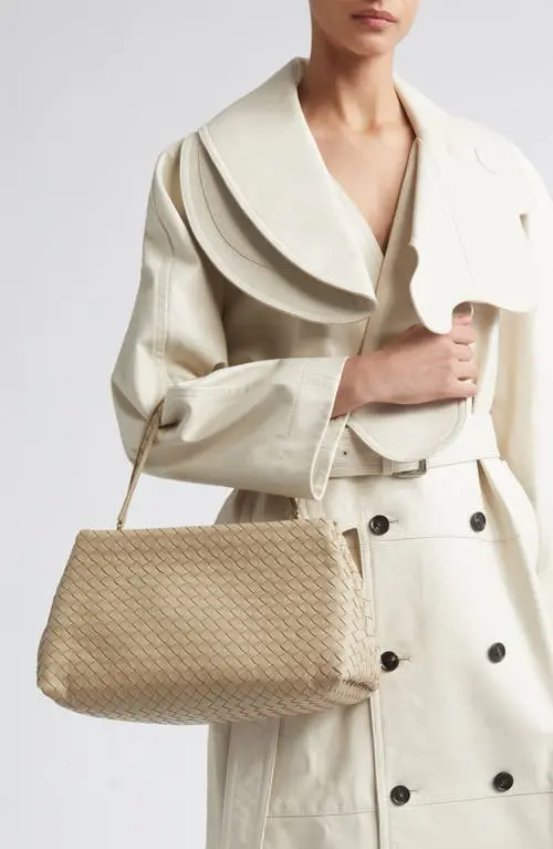Bottega Veneta 1998 Intrecciato Leather Handbag - Ecru