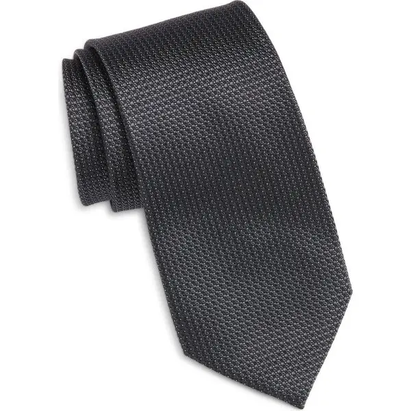 Nordstrom Geometric Silk Neck Tie - Black