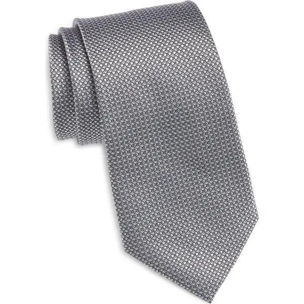 Nordstrom Geometric Silk Neck Tie - Silver