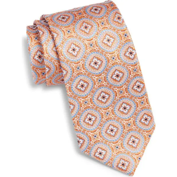 Nordstrom Medallion Silk Neck Tie - Orange