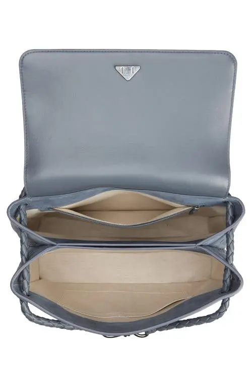 Bottega Veneta Andiamo Intrecciato Suede Messenger Bag - Cloudy Indigo