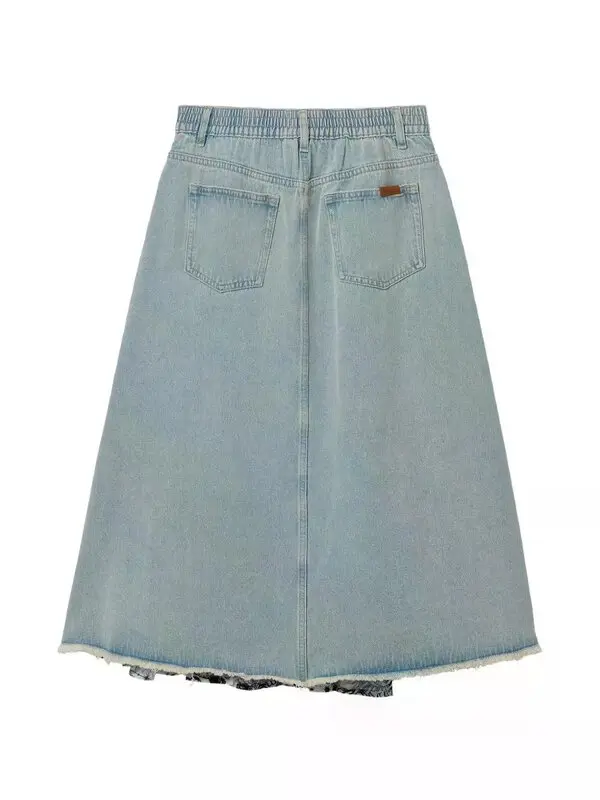 MUSIUM DIV. Asymmetric Denim Midi Skirt - Blue