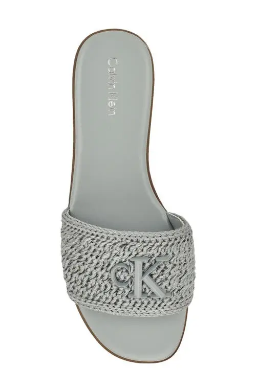 Calvin Klein Kamine Slide Sandal - Light Blue Woven