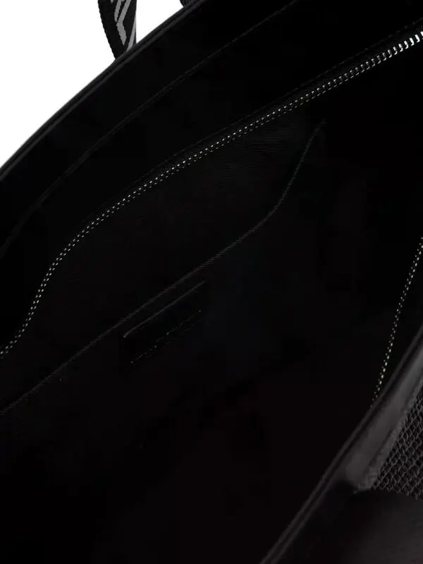 Karl Lagerfeld Logo-strap Woven Tote Bag - Black